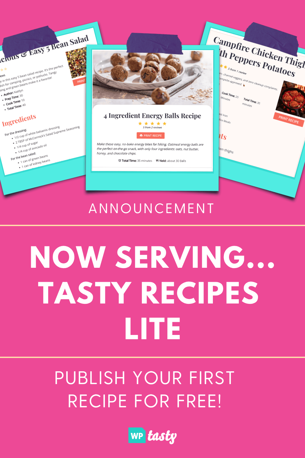 Tasty Recipes Lite Is Here — Publish Your First Recipe!